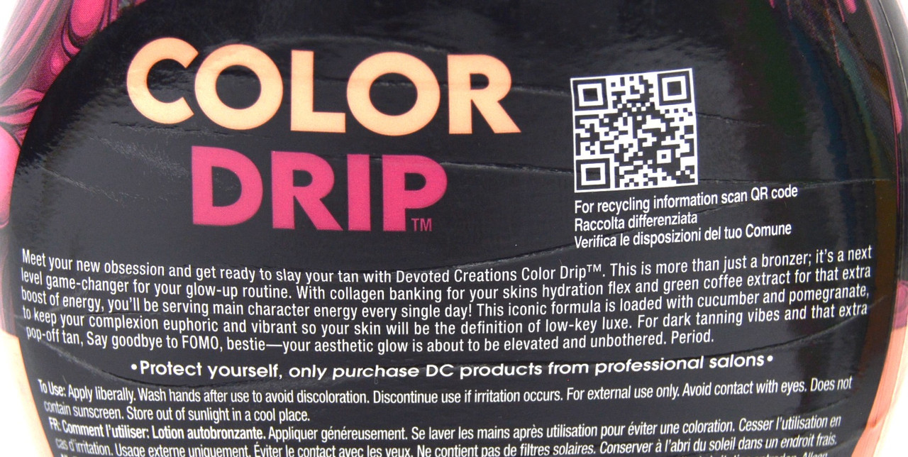 Devoted Creations Color Drip Glow Up Iconic Bronzer Tanning Lotion 12.25 oz