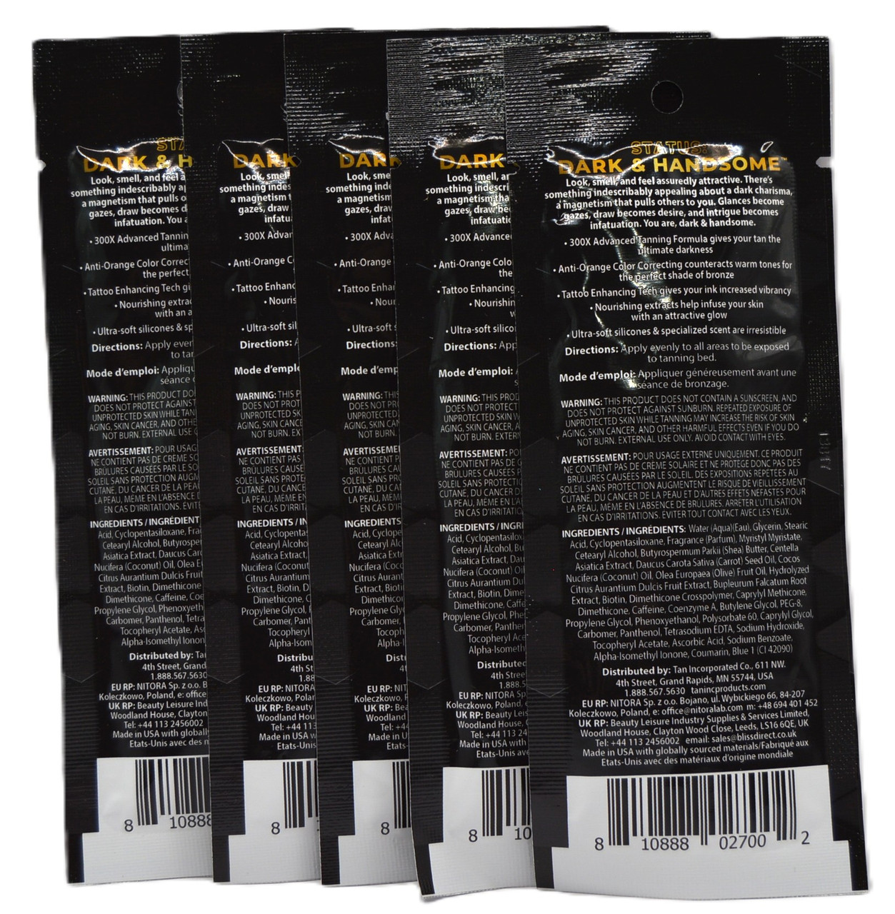 Brown Sugar Status Dark & Handsome Tanning Sample 5 Packet Bundle