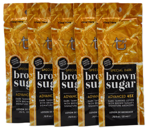 Tan Inc Brown Sugar Special Dark Tanning Sample 5 Packet Bundle