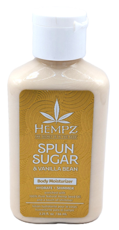 Hempz Spun Sugar & Vanilla Bean Shimmer Body Moisturizer Mini 2.25 oz