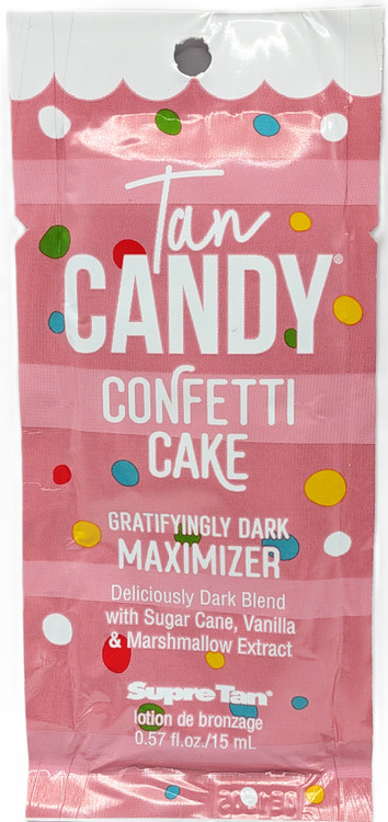 Supre Tan Candy Confetti Cake Dark Maximizer Tanning Sample Packet .57 oz