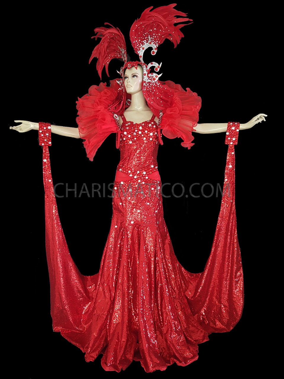 Charming Enchanting Appealing Delightful Red Diva Costume Set