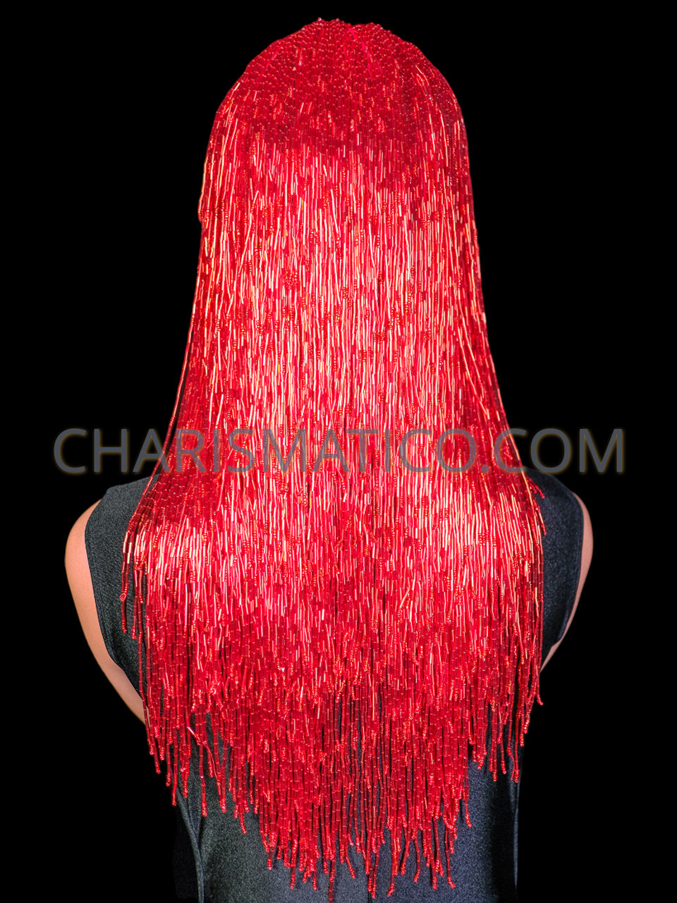 Red Take Me Home Beaded Cher Inspired Long Wig