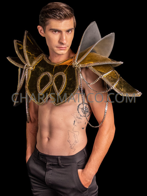 Golden Gladiator Vinyl Shoulder Armor Epaulet