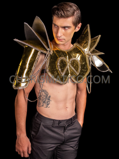 Golden Gladiator Vinyl Shoulder Armor Epaulet