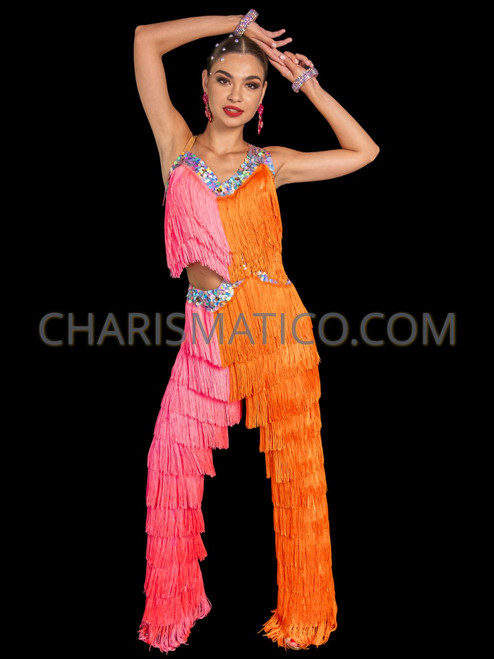 Pink Orange Dance With The Stars Fringe Dance Pants