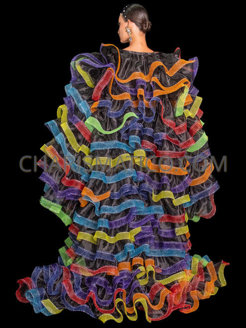 Midnight Rainbow LGBTQ+ Pride Coat with Net Trim