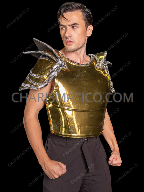 Majestic Gold Gladiator Spiked Shoulder Armor