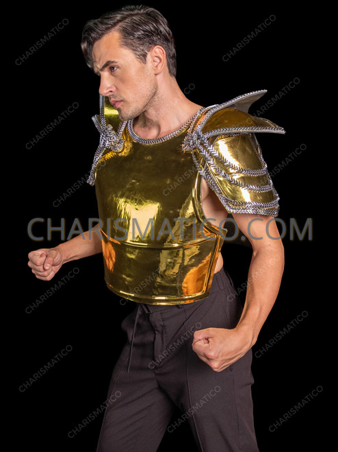 Majestic Gold Gladiator Spiked Shoulder Armor