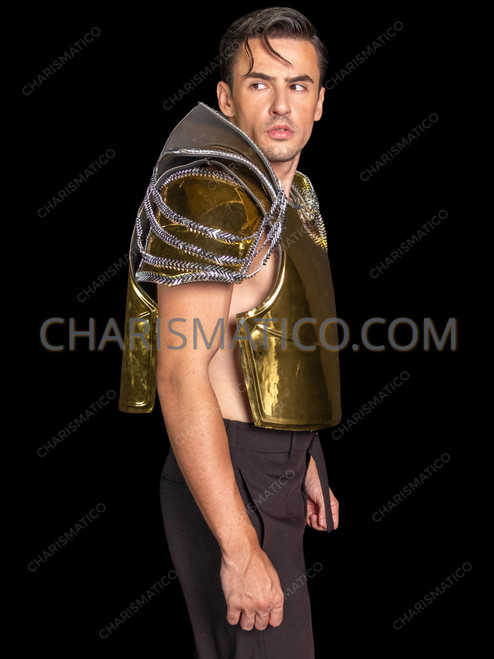 Majestic Gold Gladiator Spiked Shoulder Armor