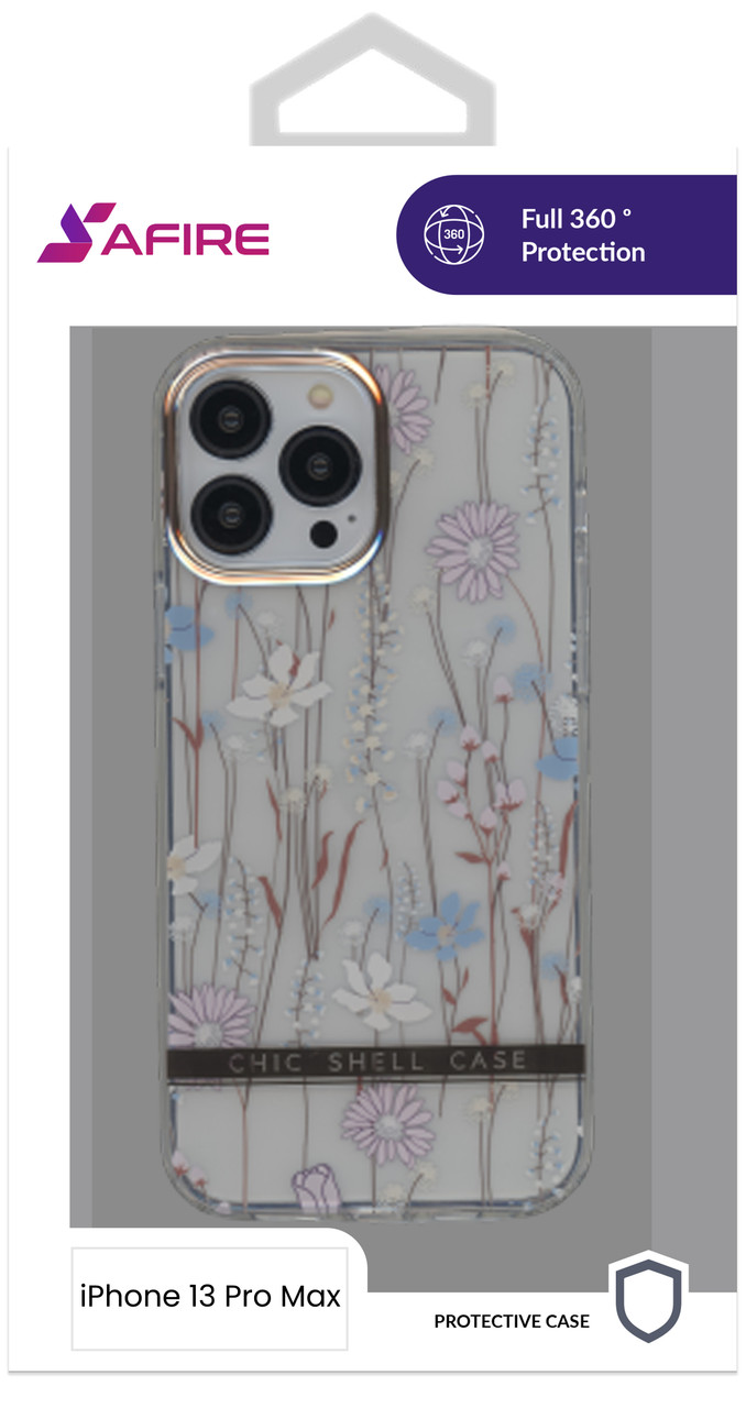 IP 13 Pro Max MM Transparent Epoxy Pink Flower - WORLD CELLULAR