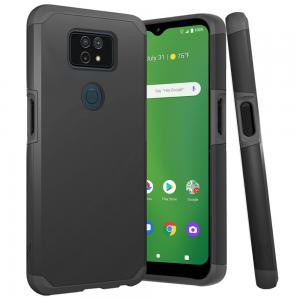 Cricket Ovation 2 Premium Slim Tough Hybrid Case Black - WORLD CELLULAR