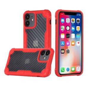 IP 13 Pro Carbon Fiber Hybrid Case Red - WORLD CELLULAR