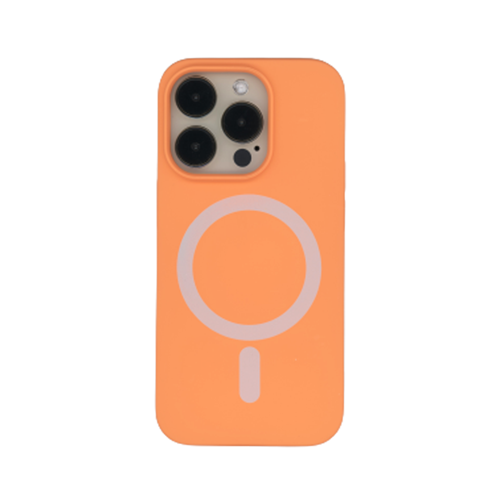 IP 13 Pro Max Silicon Mag Case Orange - WORLD CELLULAR