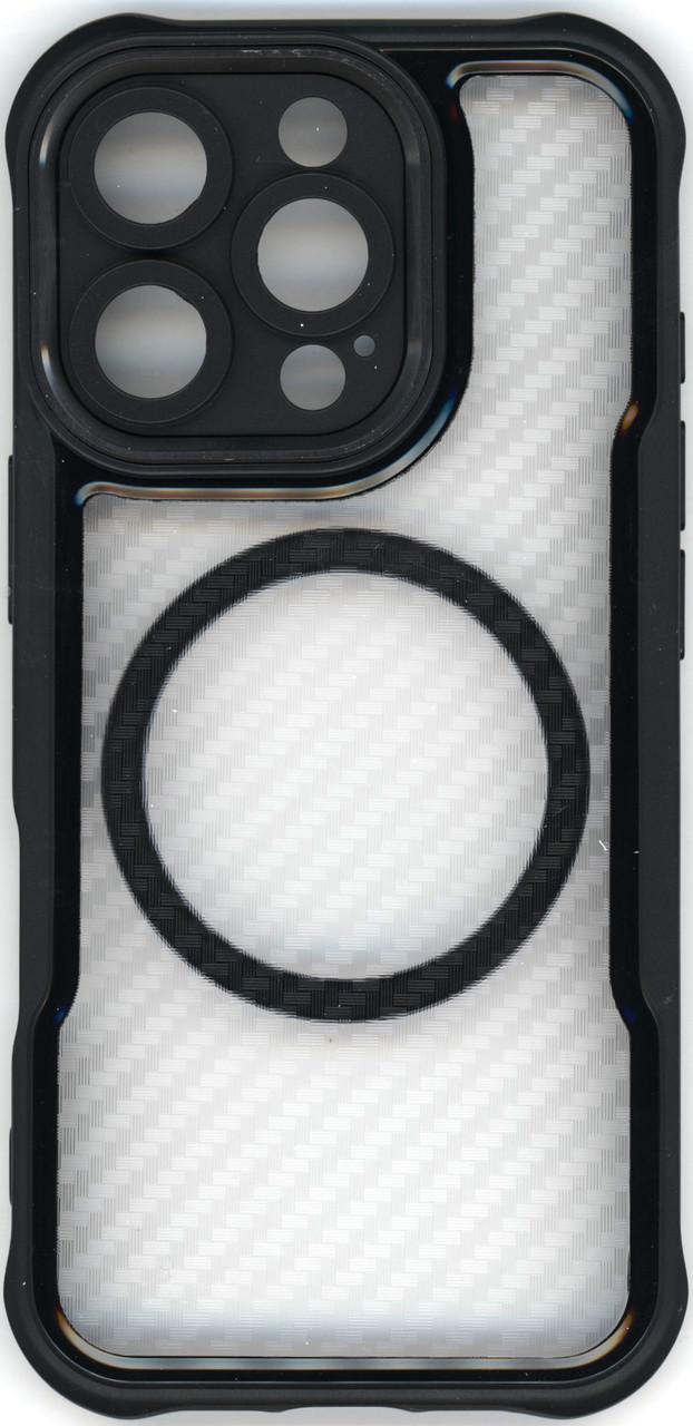IP 16 Clear CBF Design Mag Case Black - WORLD CELLULAR