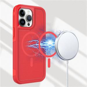 IP 14 Pro Mag Commander Case Red - WORLD CELLULAR