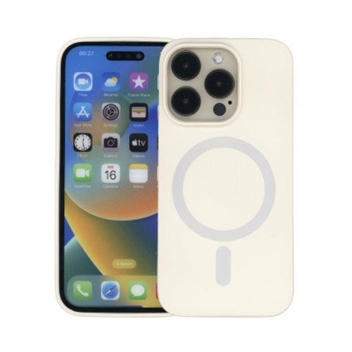 IP 13 Pro Silicon Mag Case White - WORLD CELLULAR