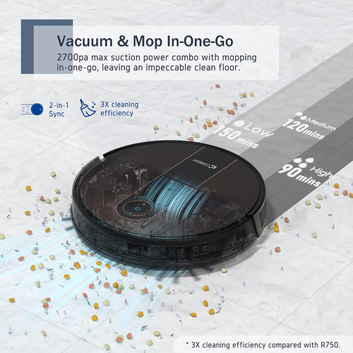 Coredy R750 2-in-1 Robotic Vacuum and Mop Combo