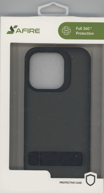 IP 15 Pro Clear Hybrid With Kickstand Black - WORLD CELLULAR