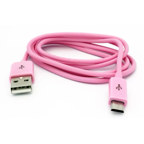 Micro Round USB Cable Pink - WORLD CELLULAR