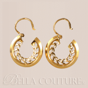 Antique 18K Gold Victorian Creole Hoop Earrings