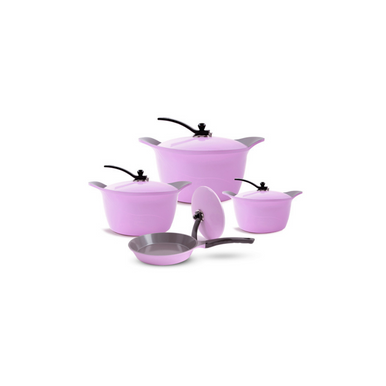 Arshia Ceramic Coated Cookware Set 8pcs Lavender