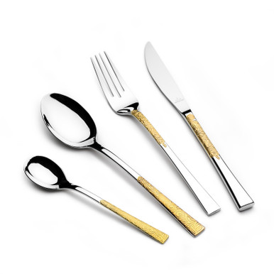Arshia Stainless Steel Cutlery Sets 50pcs Gold & Silver