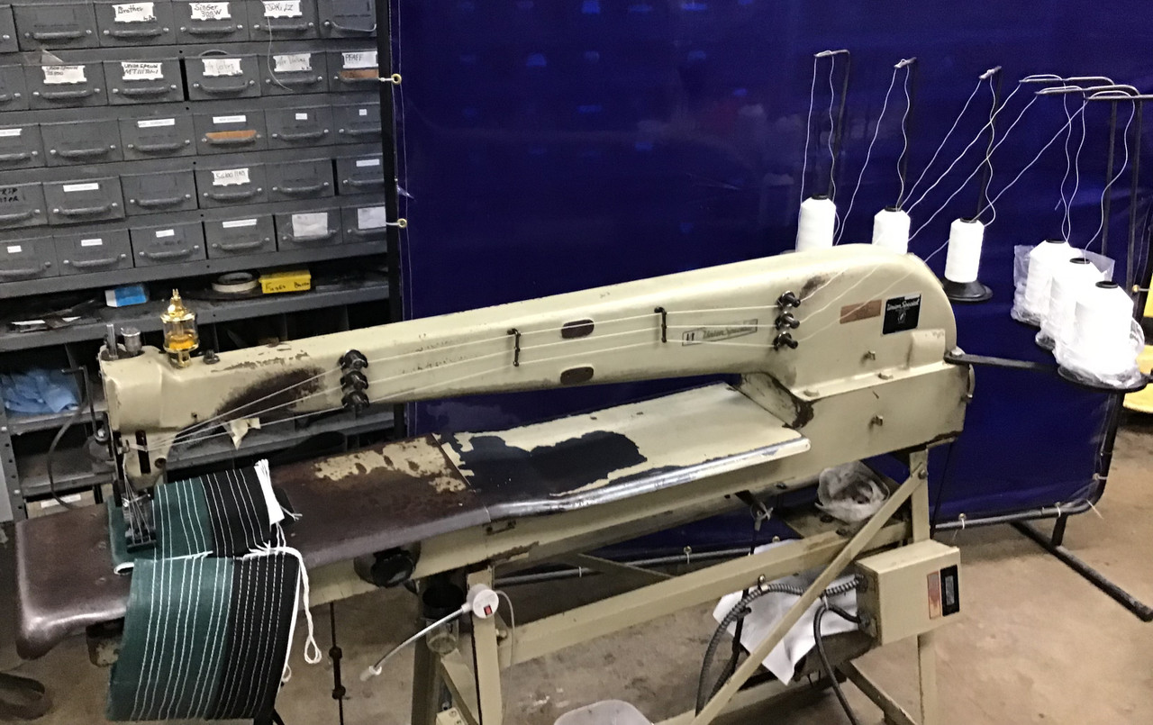 38200C24 Samson 3 Needle 6 thread chainstitch with rear puller (Setup ...