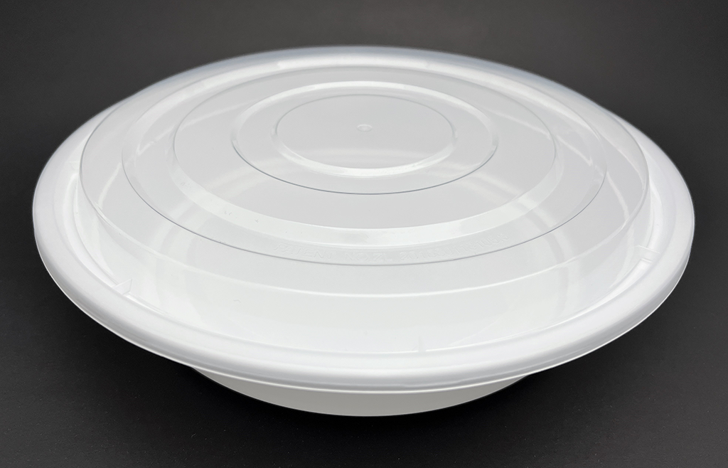 Black 48 oz. 9" x 2'' Round Microwaveable Take Out Container with Lid ...