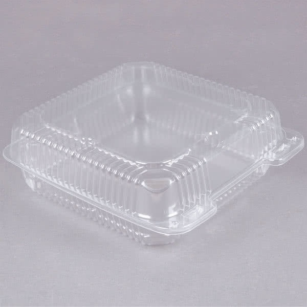 CLEAR PLASTIC Clamshell CONTAINER 8''x8''x3'' - 250/case Toronto Canada