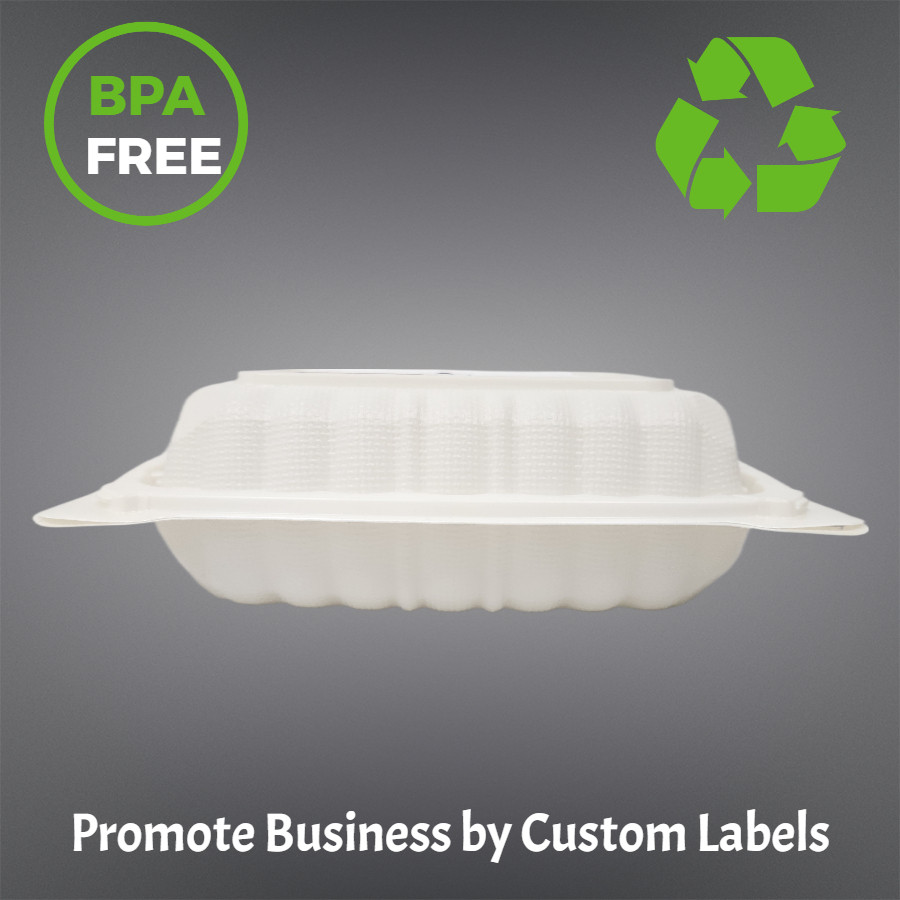 (9''x6''x3'') Microwaveable & BPA Free Hinged/Clamshell Containers with ...