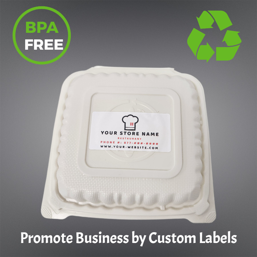 (8''x8''x2.75'') Microwaveable & BPA Free 3 Compartment Hinged ...