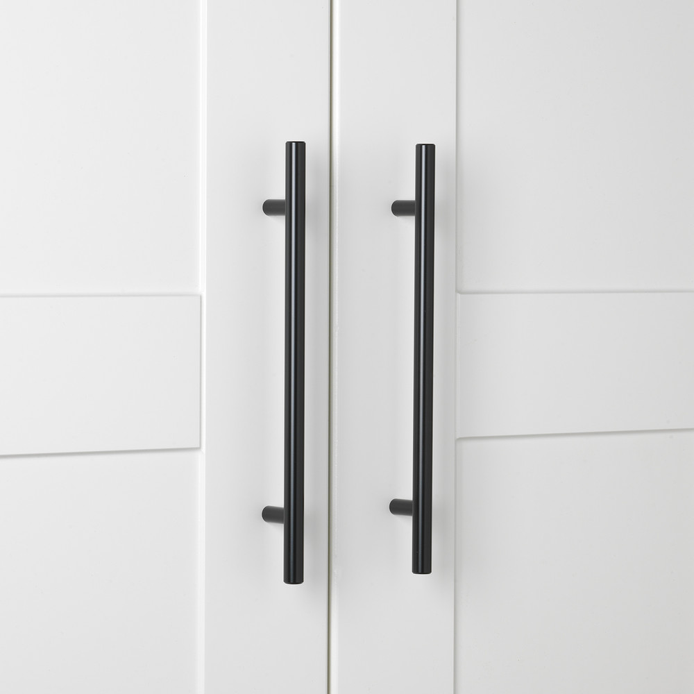 7 Inch Center-to-Center Matte Black Modern Cabinet Hardware Handle ...