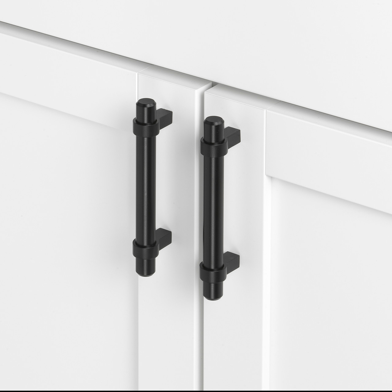 3-3/4 in. Center-to-Center Matte Black Solid Steel Bar Pull - 4006-96 ...
