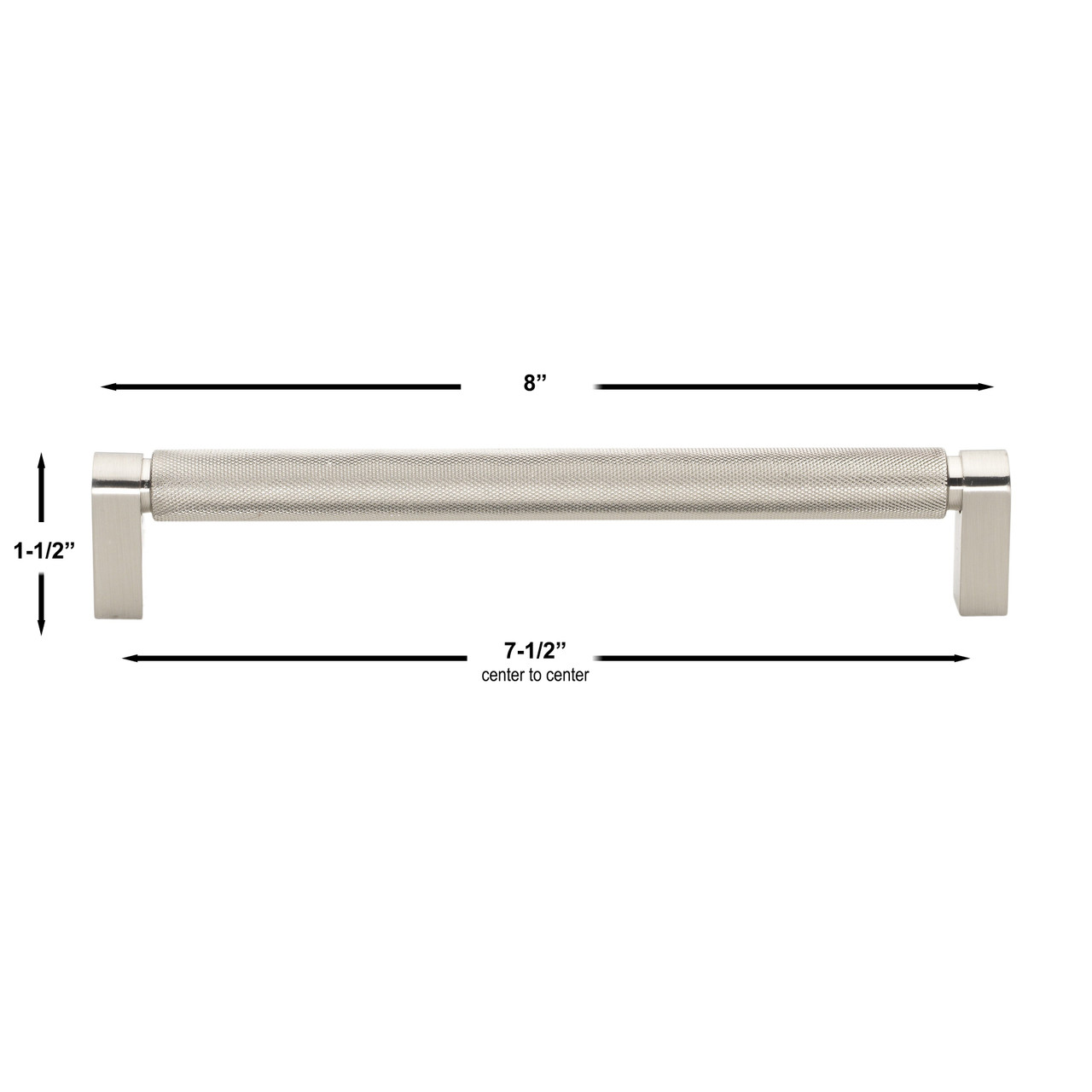7-9/16 Inch Screw Spacing Solid Knurled Bar Pull Cabinet Hardware ...