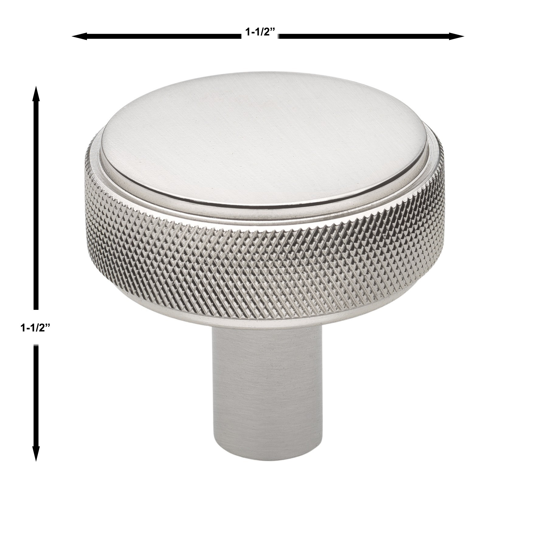 1-1/2 Inch Solid Round Knurled Cabinet Knob, Satin Gold - 5825-SG ...