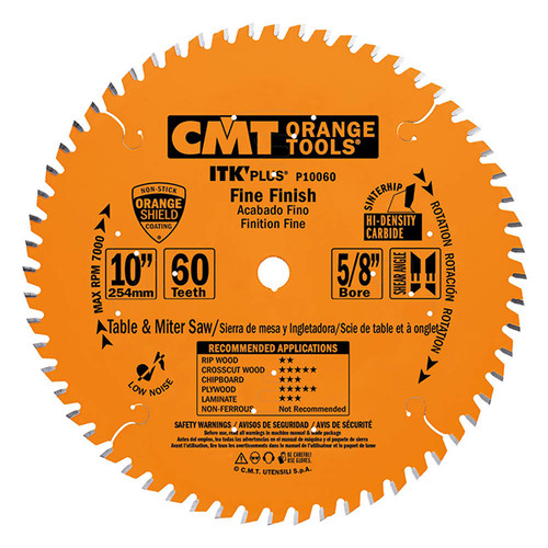 10" 60T Fine Finish Saw Blade | CMT ITK PLUS