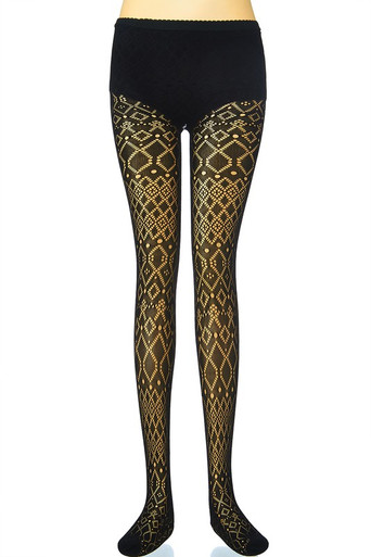 Diamond Pattern Fishnet Tights - Girly Accessories