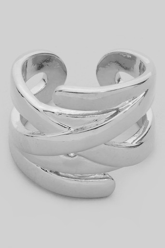 Brass Criss Cross Stack Ring - Girly Accessories