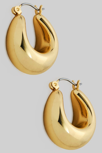 Smooth Brass Scoop Hoops - Girly Accessories