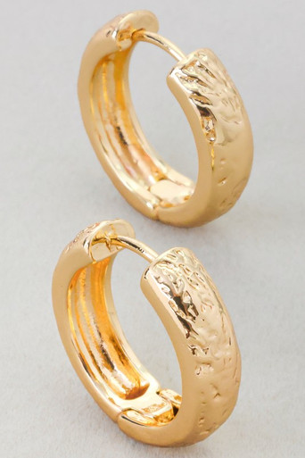 Hinge Hoops With Textured Detail - Girly Accessories