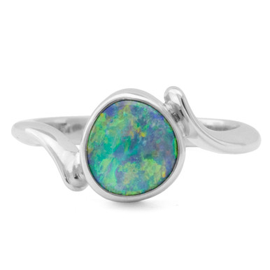 Tryst Ring - 9k White Gold Dark Opal - Lost Sea Opals