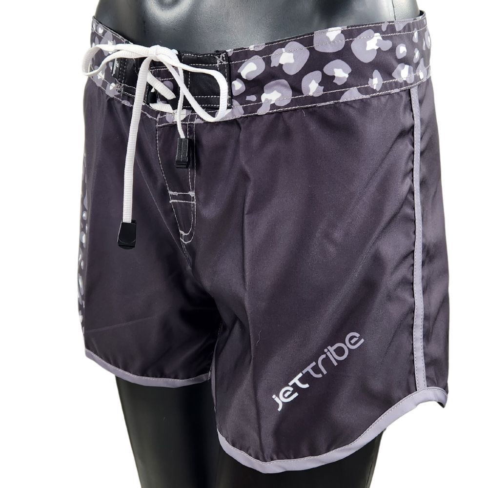 Leopard Ladies Shorts | Black | PWC Jetski Ride & Race Apparel