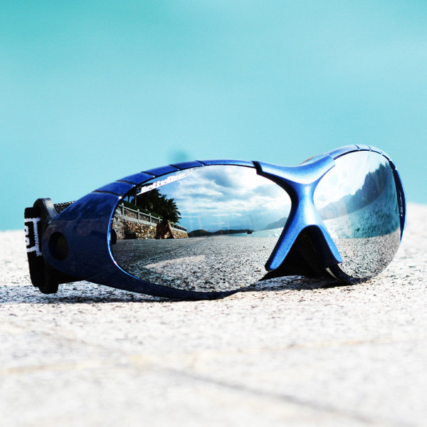 Spark Goggles Blue Frame/Smoke Lens including Case PWC Jetski Racer