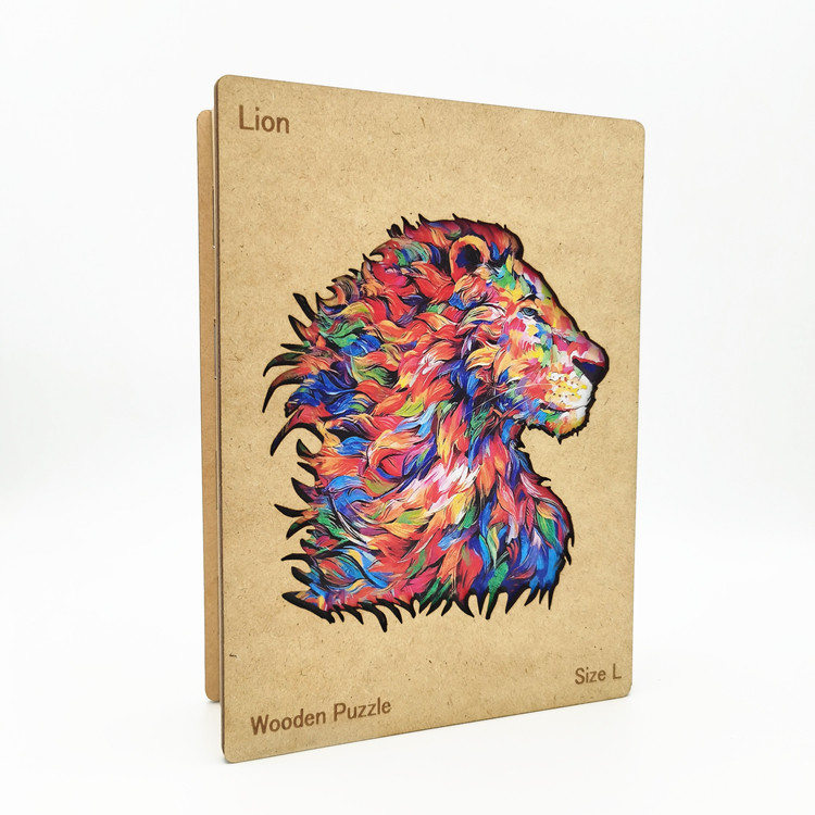 Wooden Jigsaw Puzzle - Colourful Lion - ArtistIsU