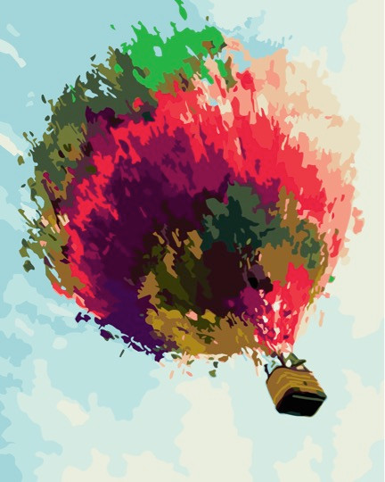 Paint by Numbers 40x50cm - Colourful Hot Air Balloon