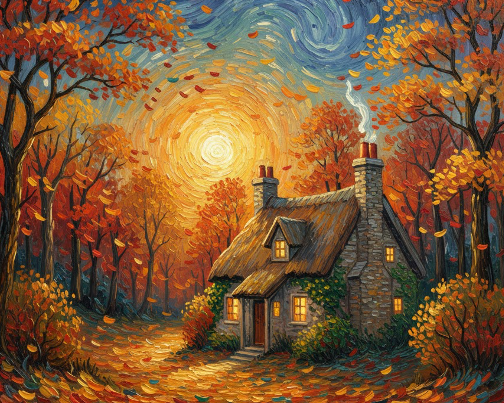 Paint by Numbers - 40x50cm - Made to Order - Cottage in the Autumn ...