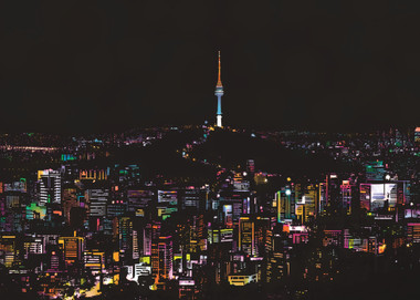 Scratch Painting - The City of Seoul Korea