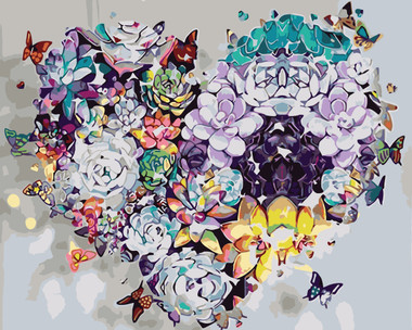 Paint by Numbers Kit - 40x50cm - Flower Heart