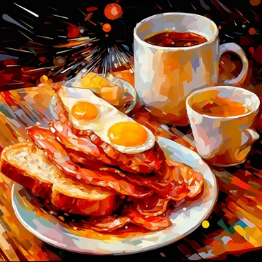 Made to Order Paint by Numbers Kit - 40x50cm - Egg and Bacon